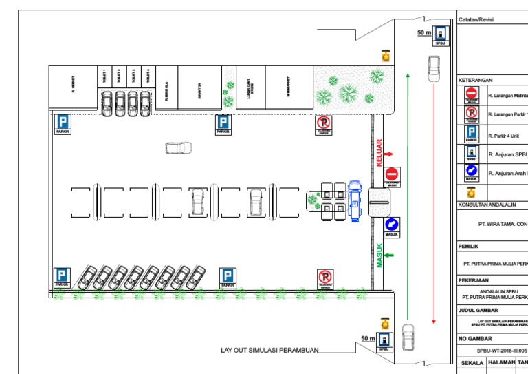 Lay Out Perambuan SPBU | PDF