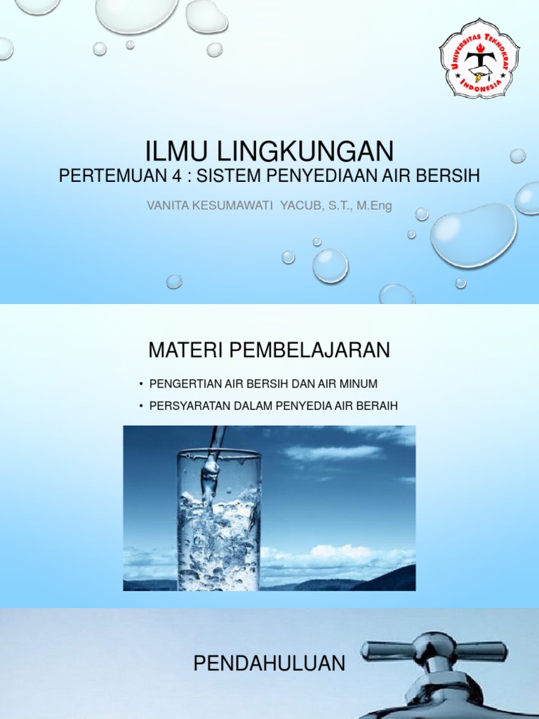 Pertemuan 4 - Sistem Penyediaan Air Bersih | PDF