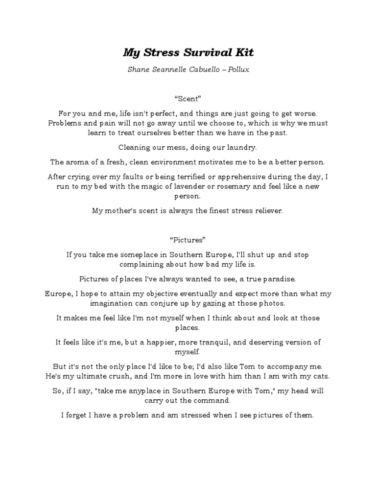 My Stress Survival Kit | PDF