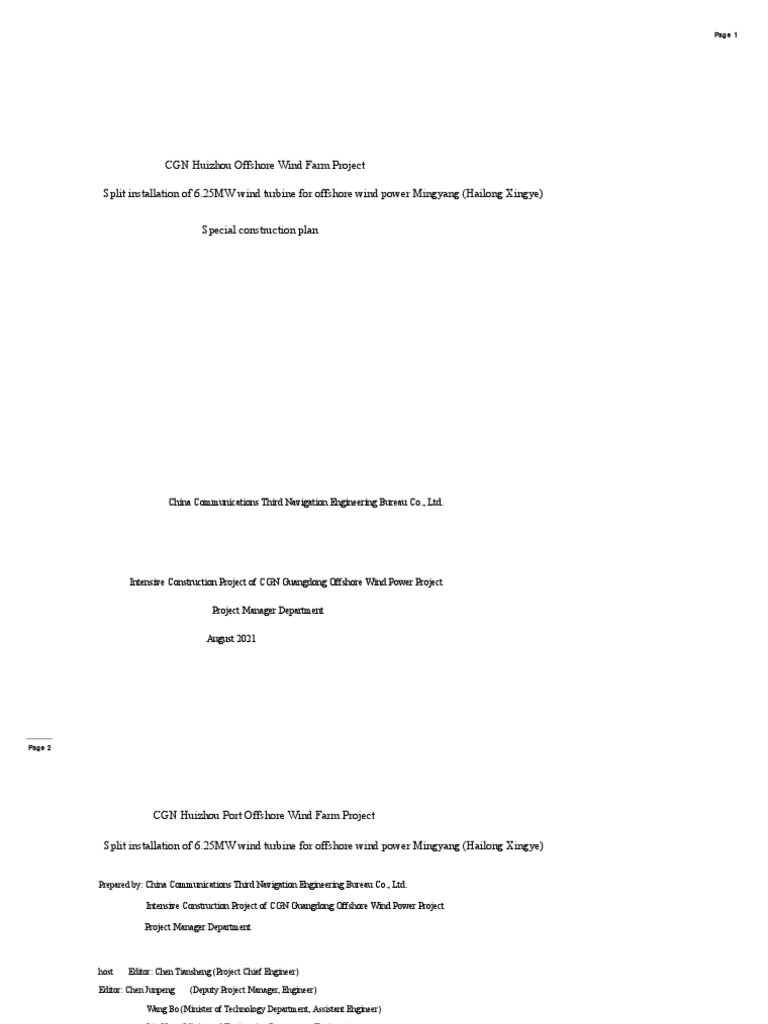Offshore Wind Turbine Installation Plan | PDF | Offshore Wind Power ...