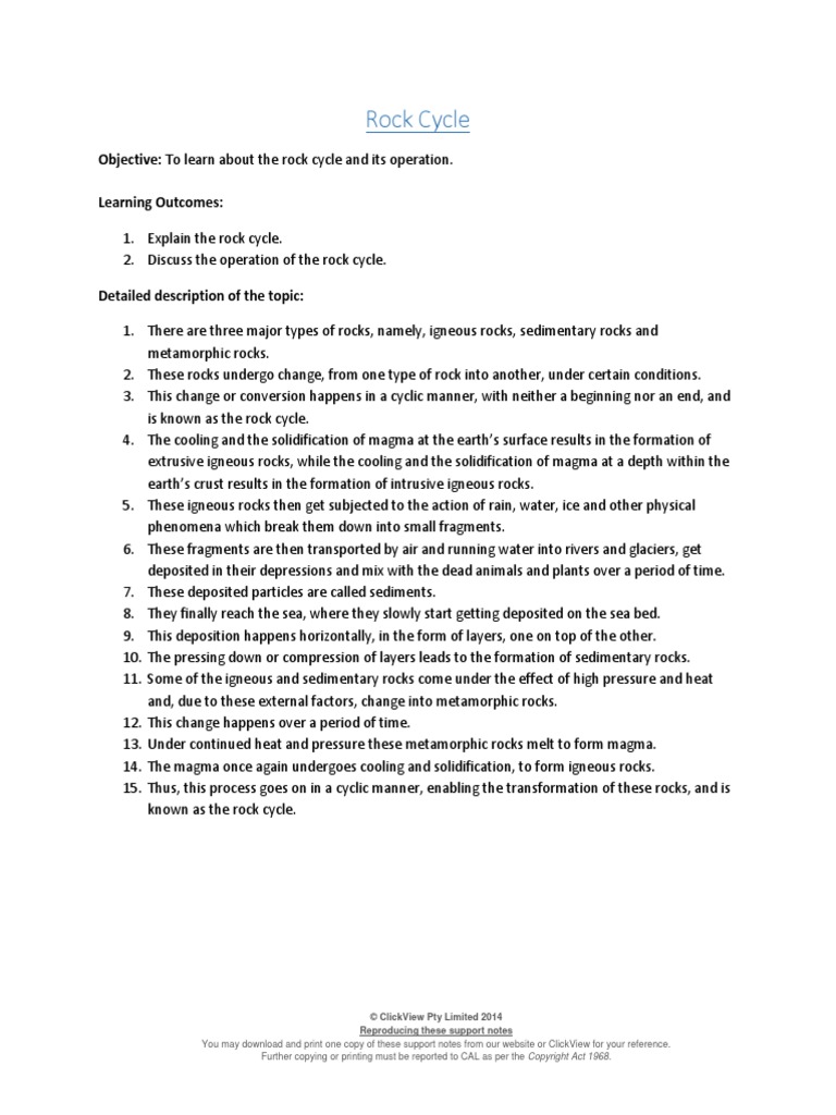 Teacher Notes | PDF | Rock (Geology) | Igneous Rock