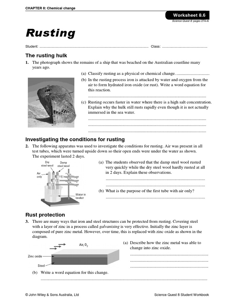 Worksheet 8.6 | PDF | Rust | Oxide