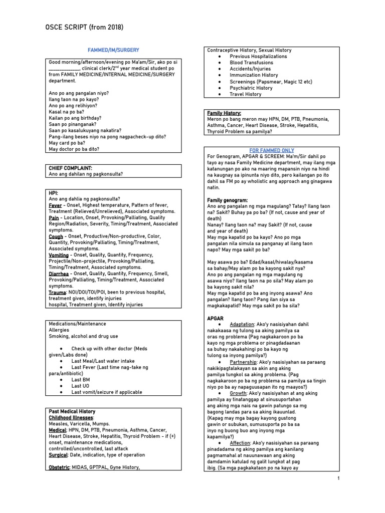 Osce Script 2018 | PDF