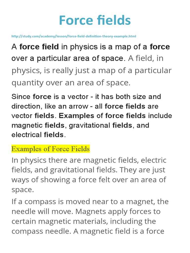 Force Fields | PDF