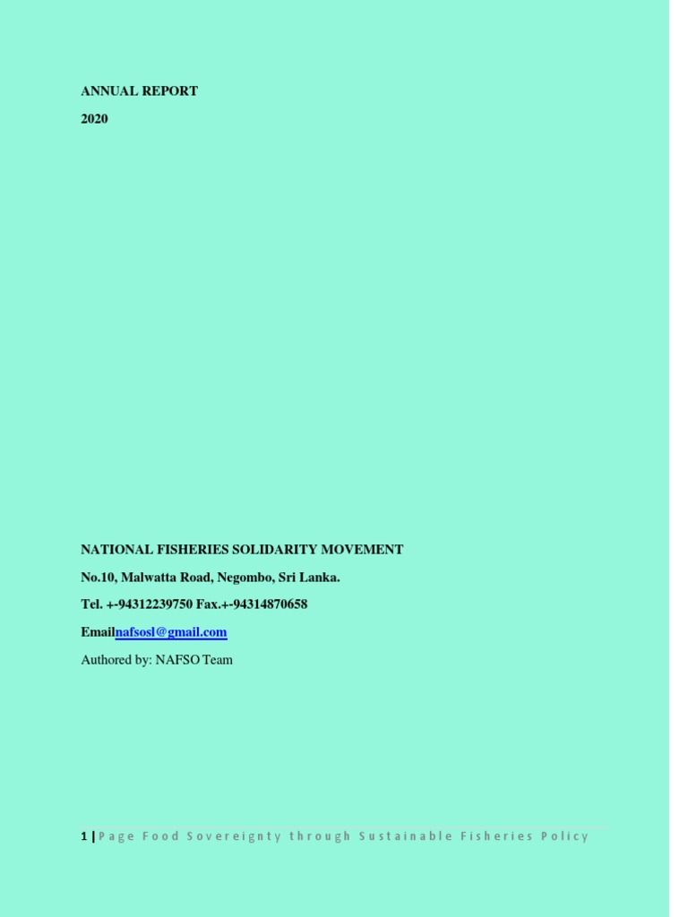 Annual Report of Nafso-2020 | PDF | Sustainability | Economic Growth