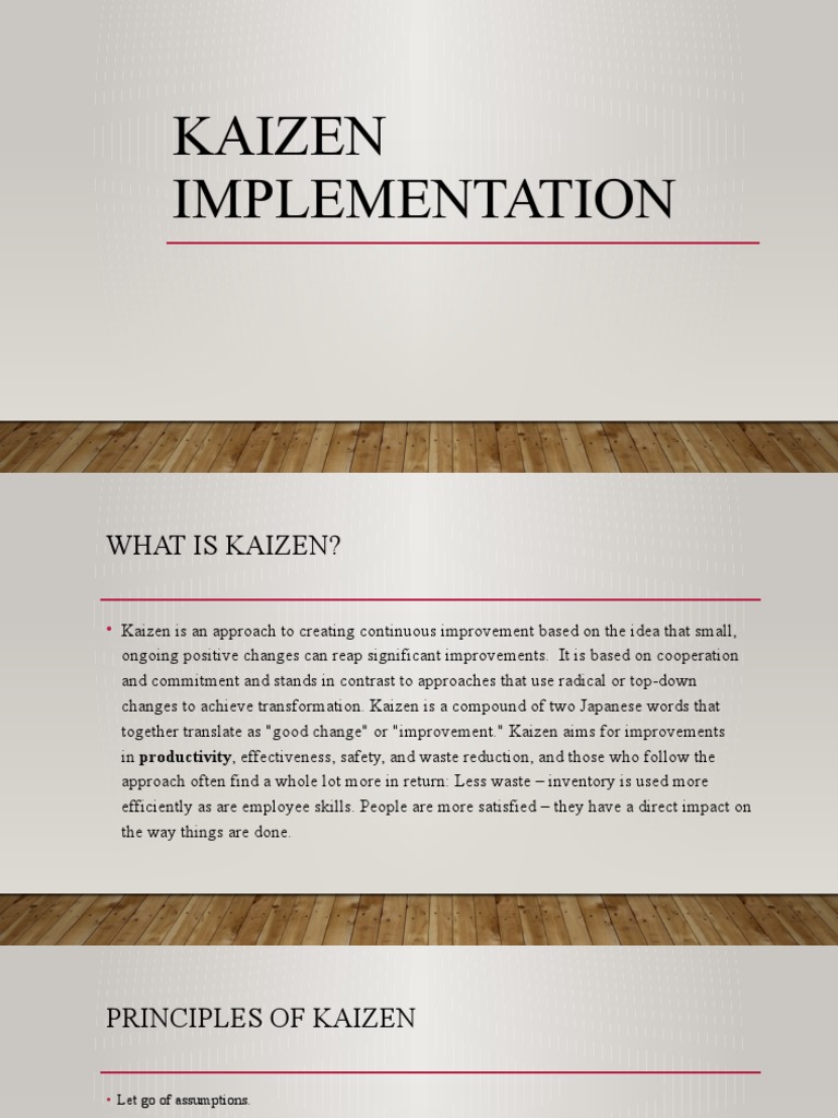 Kaizen Implementation | PDF | Career & Growth