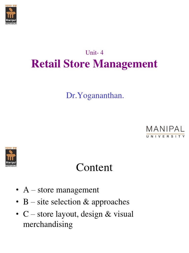Unit 4-Retail Store Management | PDF | Retail | Merchandising