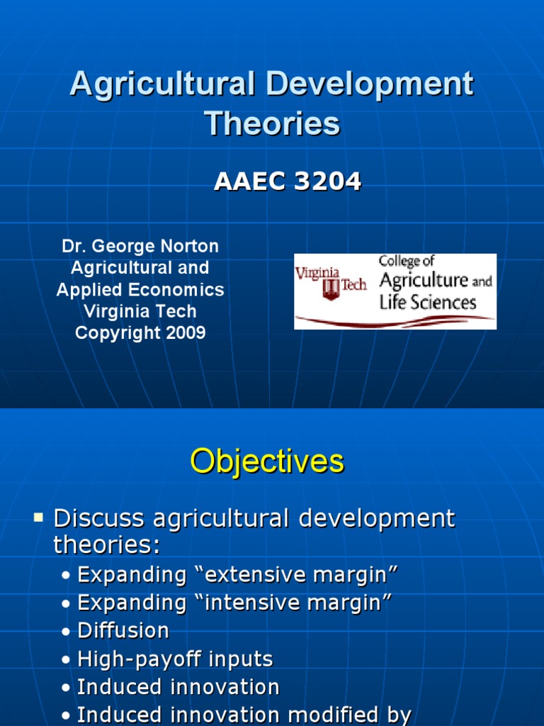3204-11-Agricultural Development Theories | PDF | Agriculture | Factors ...