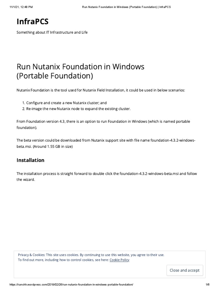 Run Nutanix Foundation on Windows | PDF | Http Cookie | Internet Privacy