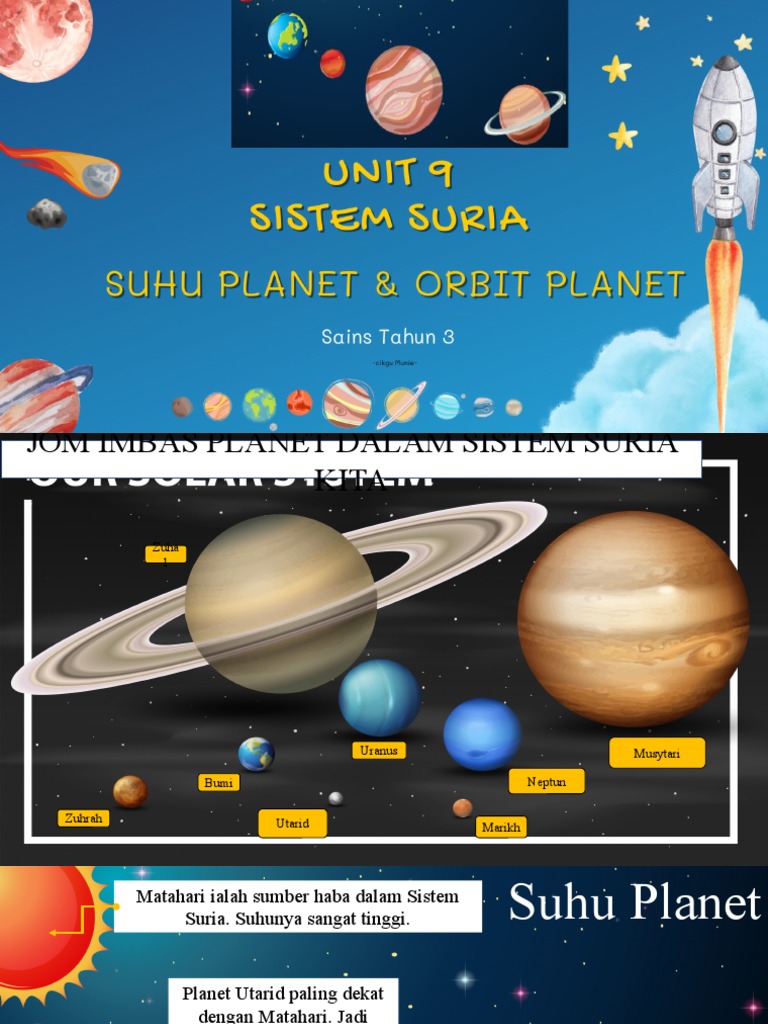 SISTEM SURIA Suhu Planet, Orbit Planet Dan Masa Peredaran Planet | PDF ...