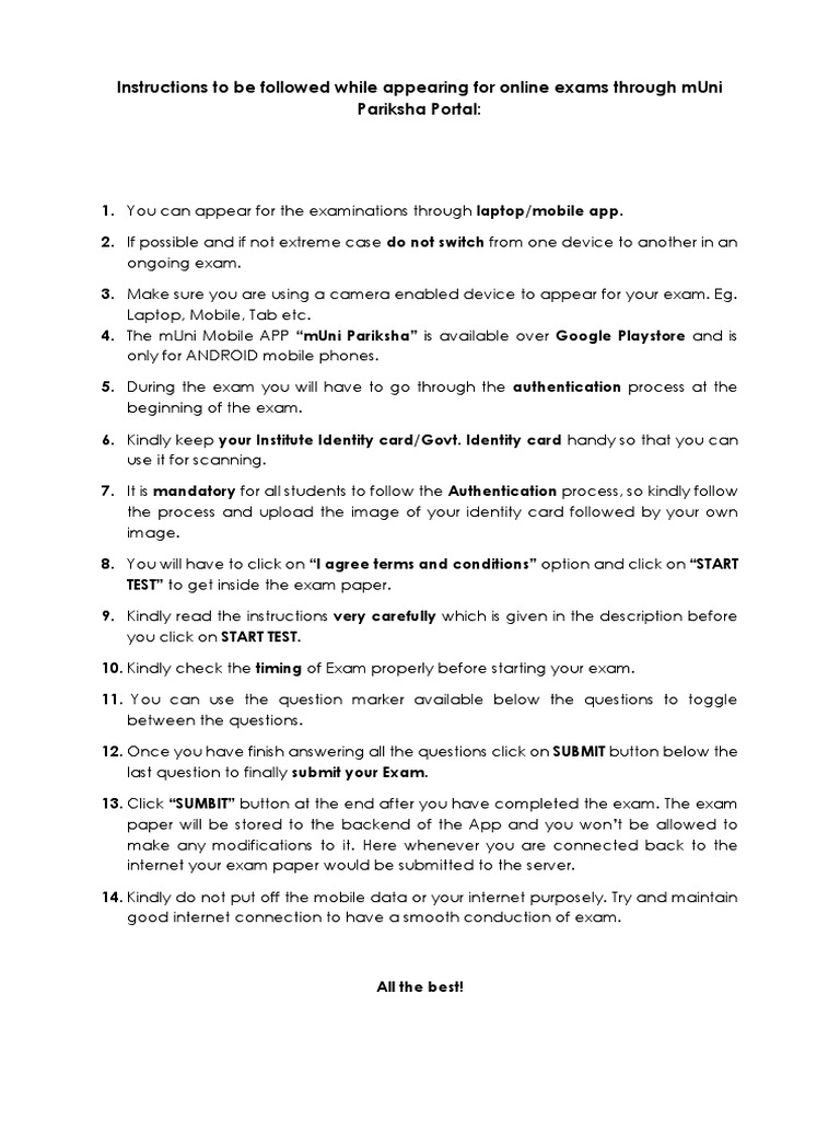 Instructions - Dos and Donts | PDF