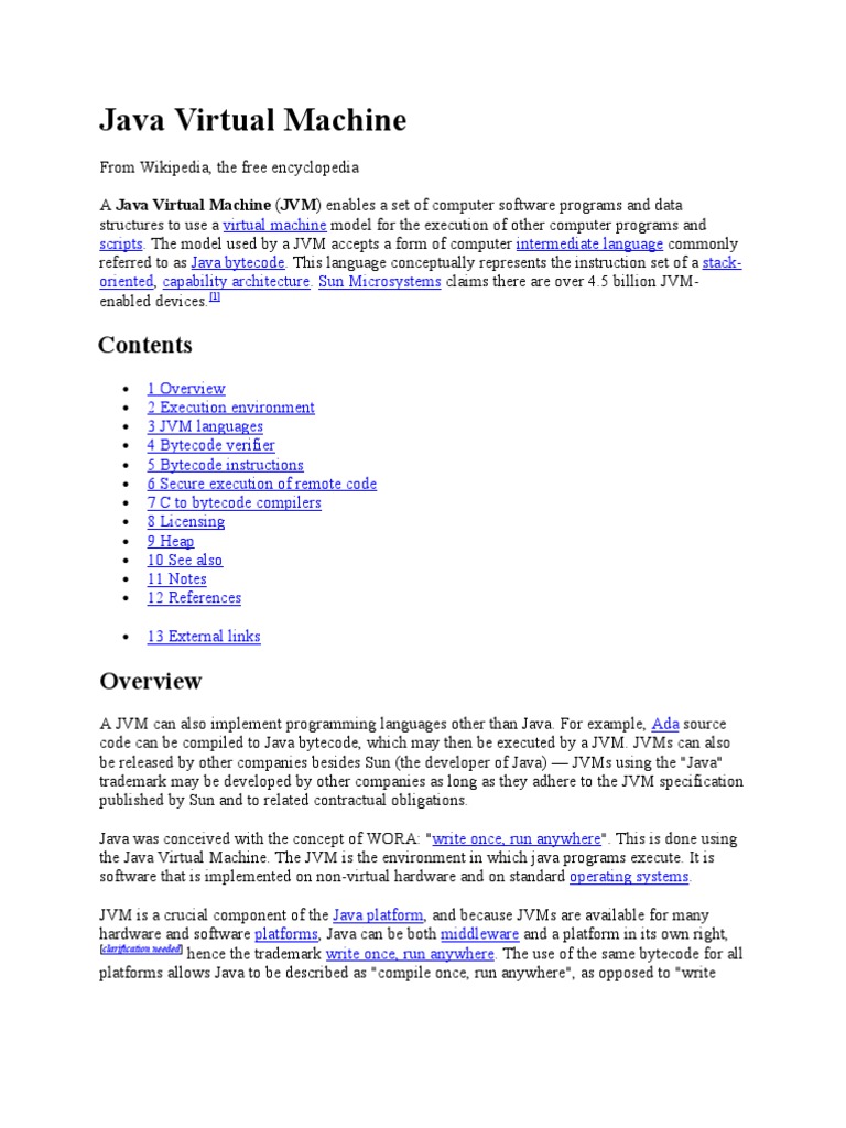 Java Virtual Machine | PDF | Java Virtual Machine | Computing Platforms