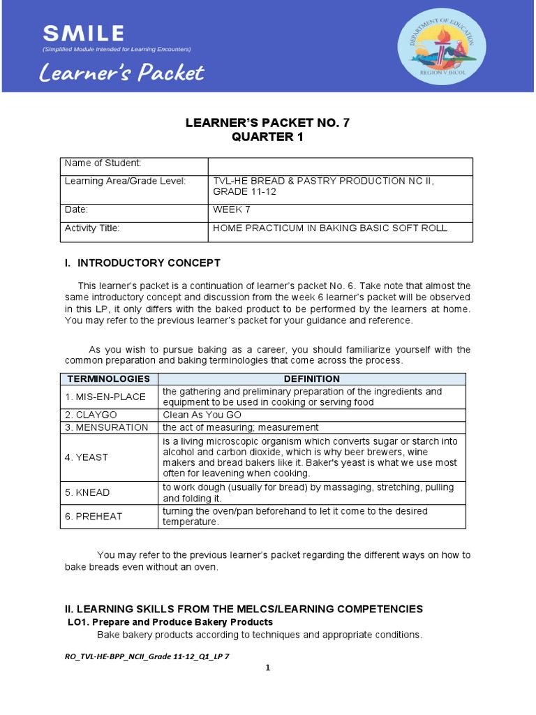 Lp7 Ro TVL He BPP Ncii Grade 11 q1 Edited | PDF | Fermented Foods ... Lp7 Ro TVL He BPP Ncii Grade 11 q1 Edited | PDF | Fermented Foods ...