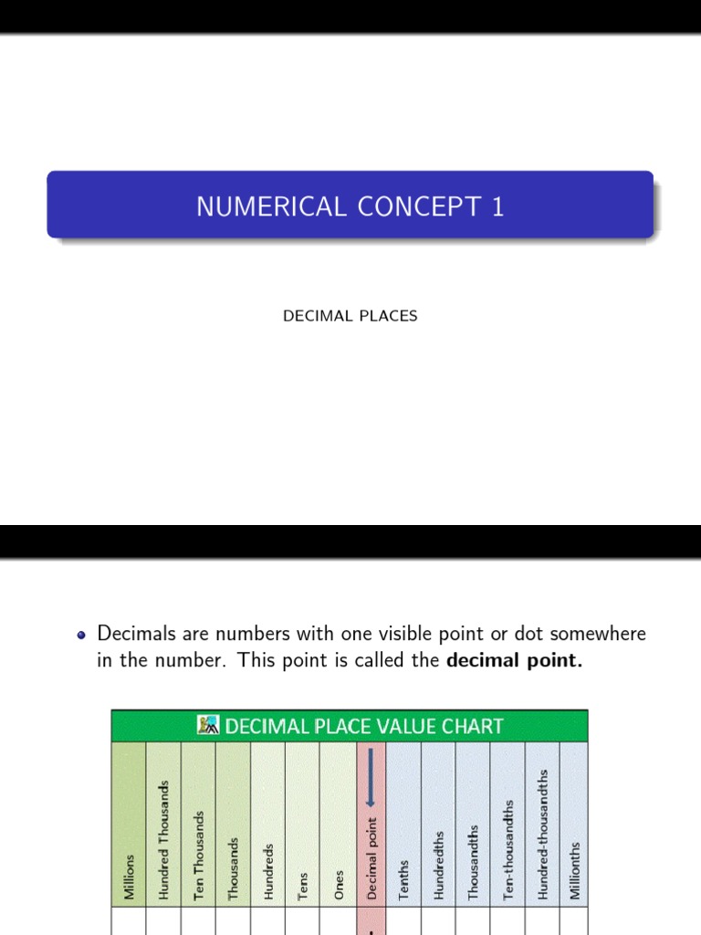 Understanding Decimal Places | PDF