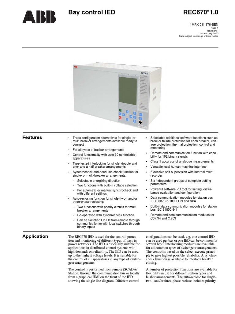 REC670 BG Preconfig Rev | PDF | Transformer | Digital Signal