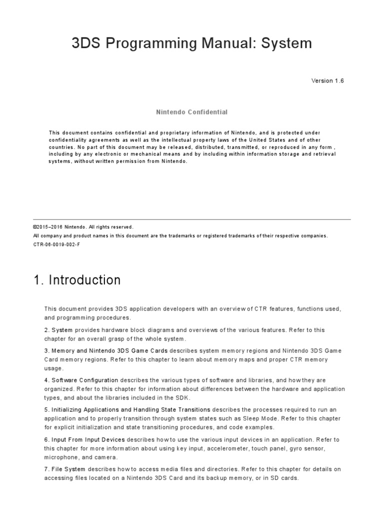 3DS Programming Manual | PDF | Read Only Memory | Byte