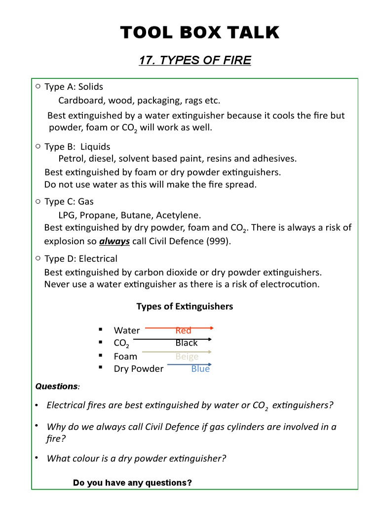TBT - 17. Types of Fire | PDF | Science & Mathematics