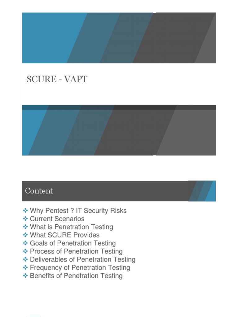 Service VAPT Presentation | PDF | Penetration Test | Vulnerability ... Service VAPT Presentation | PDF | Penetration Test | Vulnerability ...