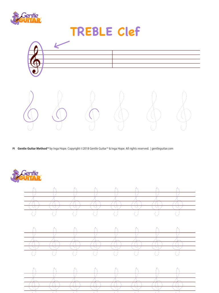 Treble Clef Tracing For Kids | PDF