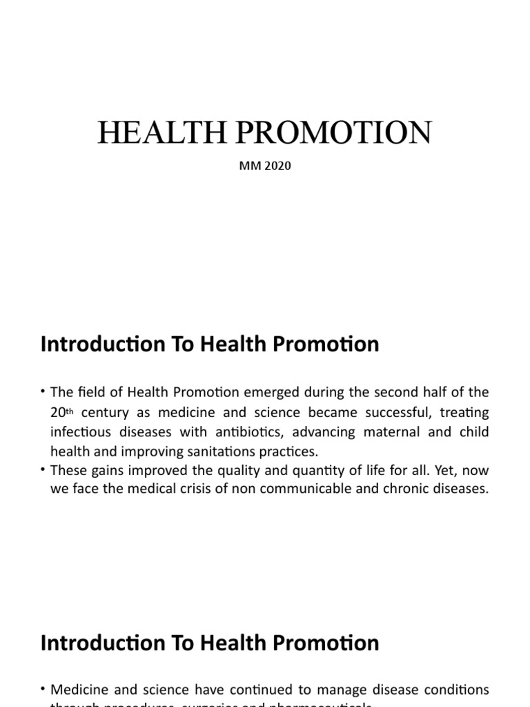 Share Unit 1 Health Promotion | PDF | Health Promotion | Behavior