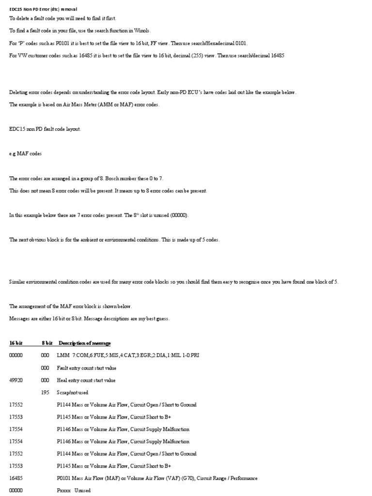 EDC15 Non PD Error (DTC) Removal | PDF | Computing | Computer Science