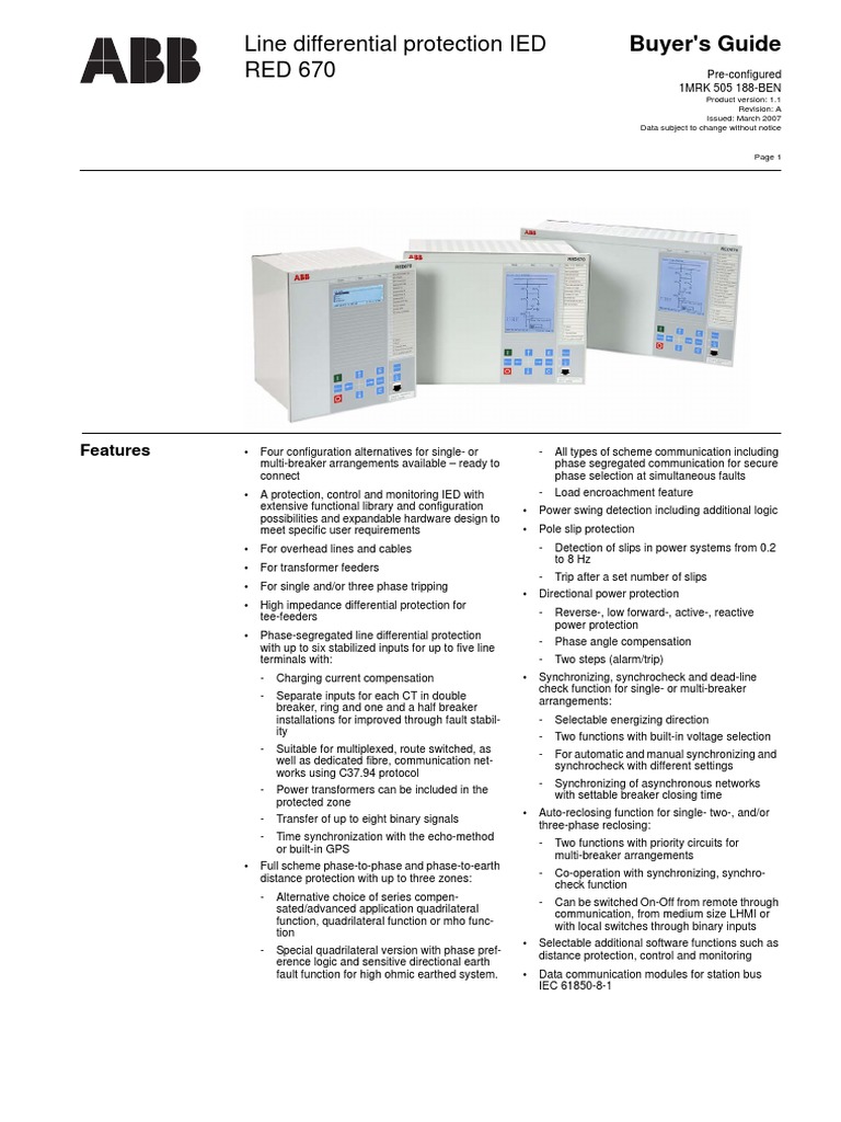 Comprehensive Protection, Control, and Monitoring IED for Overhead ...