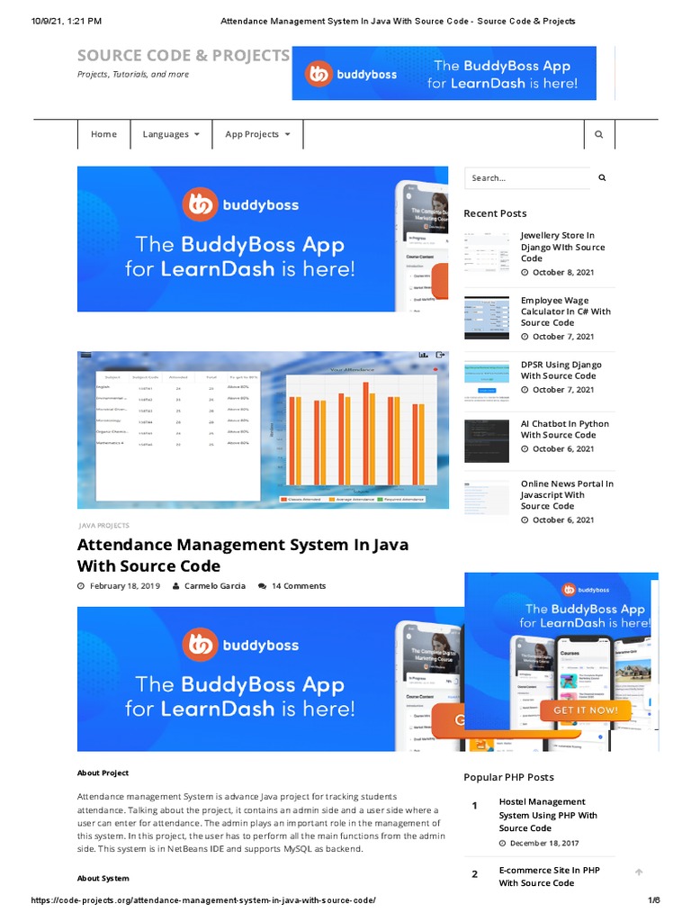 Attendance Management System in Java With Source Code - Source Code ...