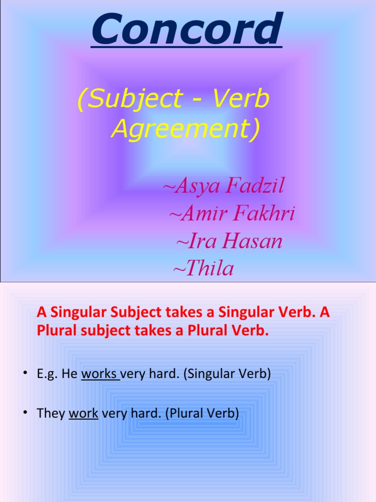 Concord - Subject and Agreement | PDF | Philology | Grammatical Number