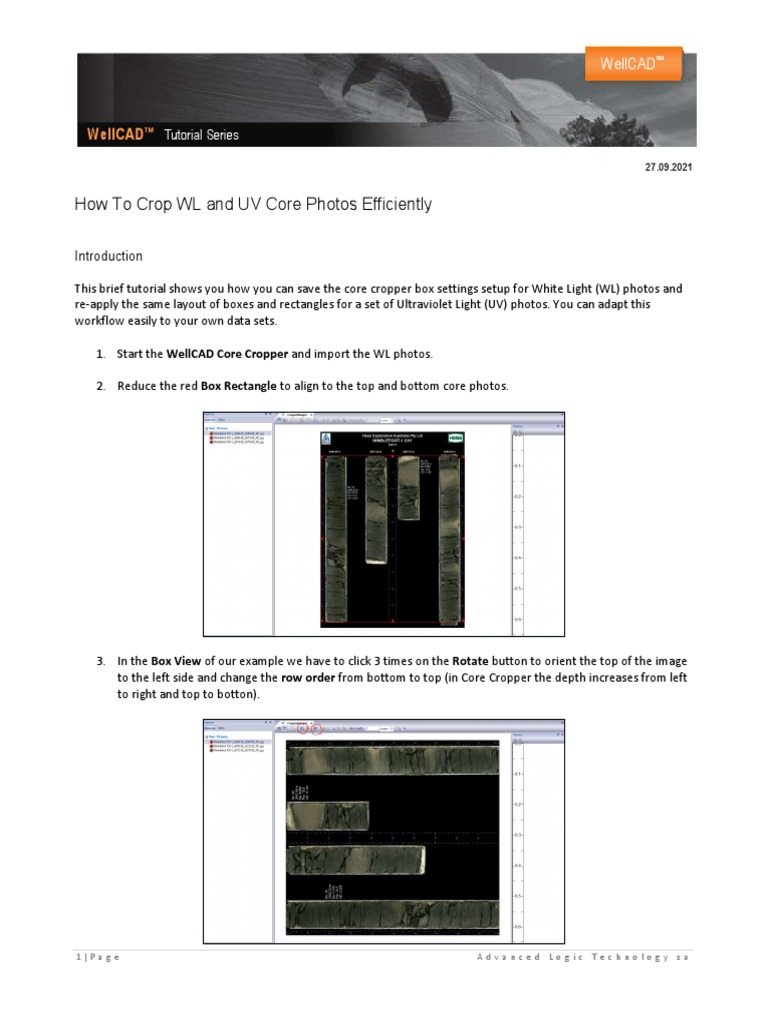 Wellcad: How To Crop WL and Uv Core Photos Efficiently | PDF | System ...