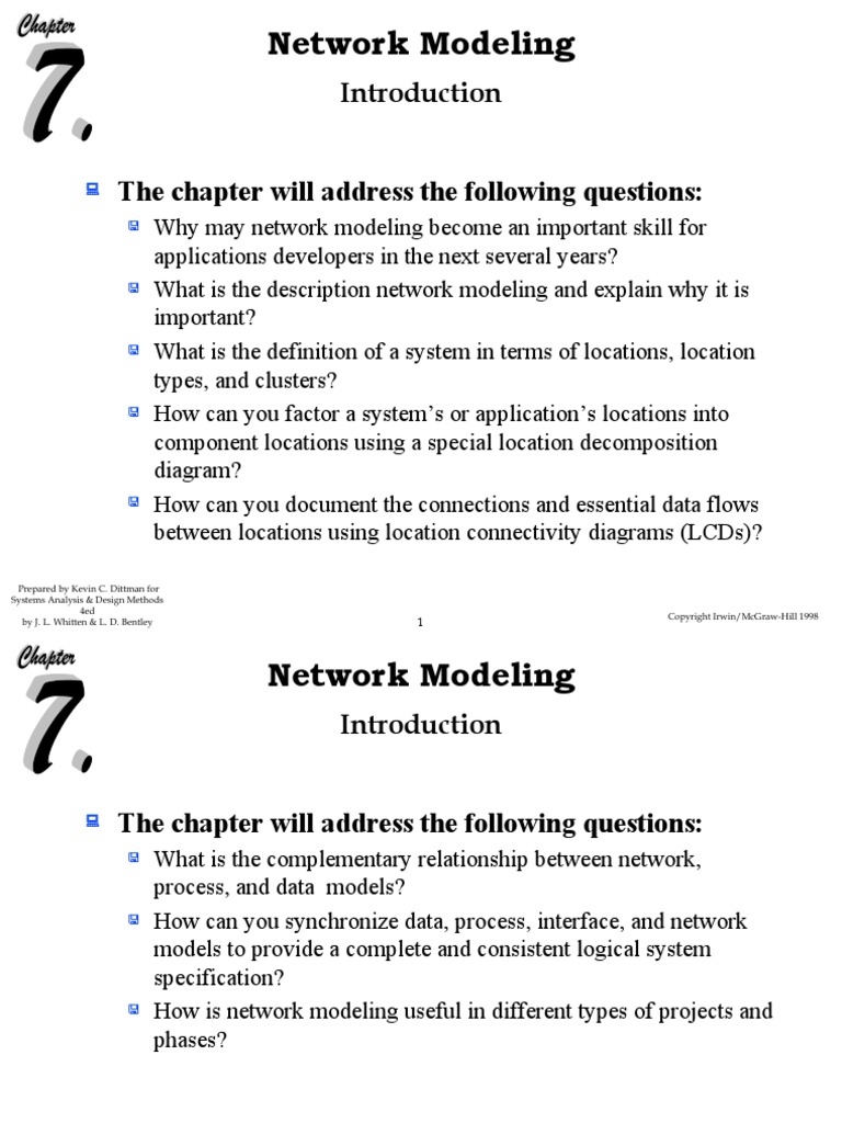 Network Modeling: Prepared by Kevin C. Dittman For Systems Analysis ...