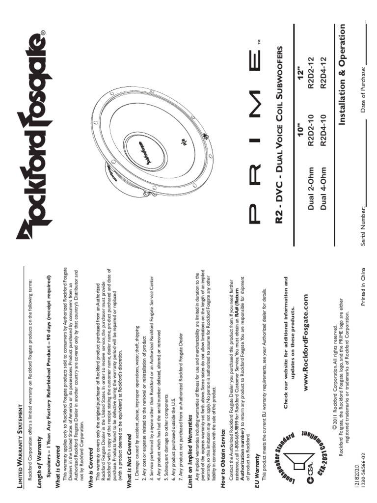 Rockford Fosgate r2d4 | Download Free PDF | Loudspeaker | Electrical ...