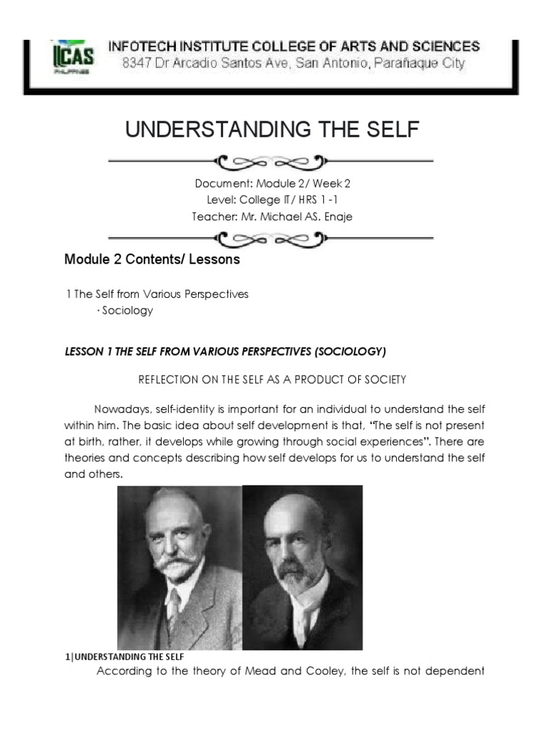 Understanding The Self Module 2 | PDF | Self Concept | Self