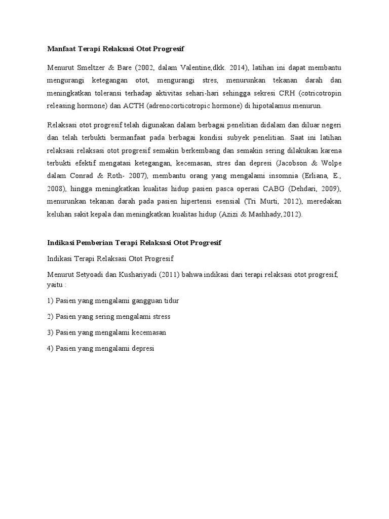 Manfaat Terapi Relaksasi Otot Progresif | PDF
