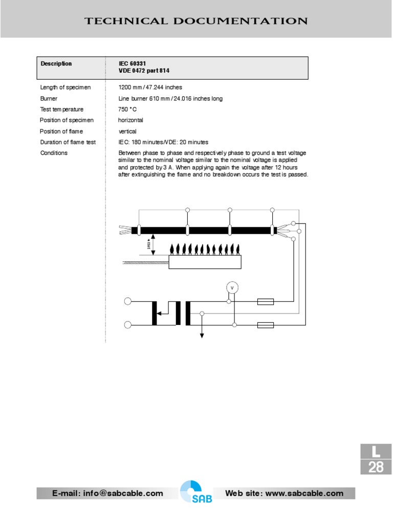 Technical Documentation: Description IEC 60331 VDE 0472 Part 814 | PDF ...