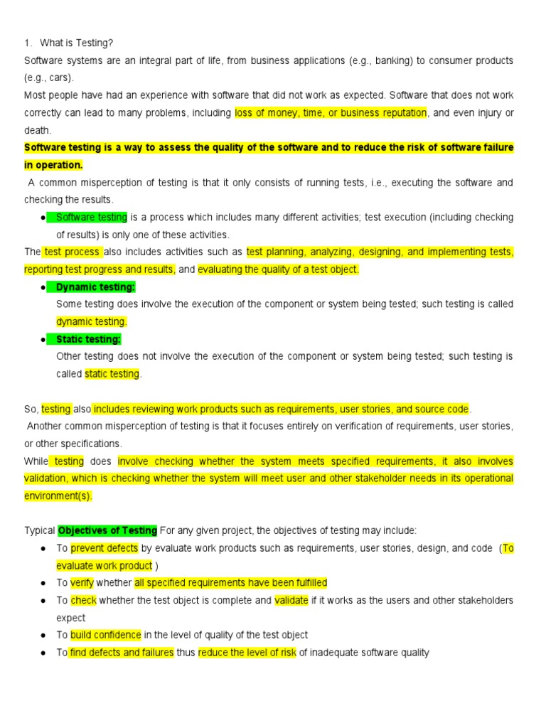 What is Software Testing? Guide to Testing Process & Principles | PDF ...