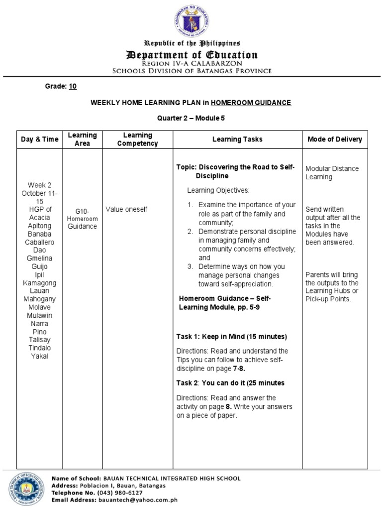WHLP HGP g10 Module 2 | PDF | Education Theory | Cognition