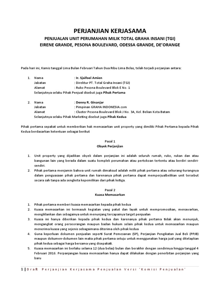 Draft Graha Spk Salesrevisi Anna Fix Pdf