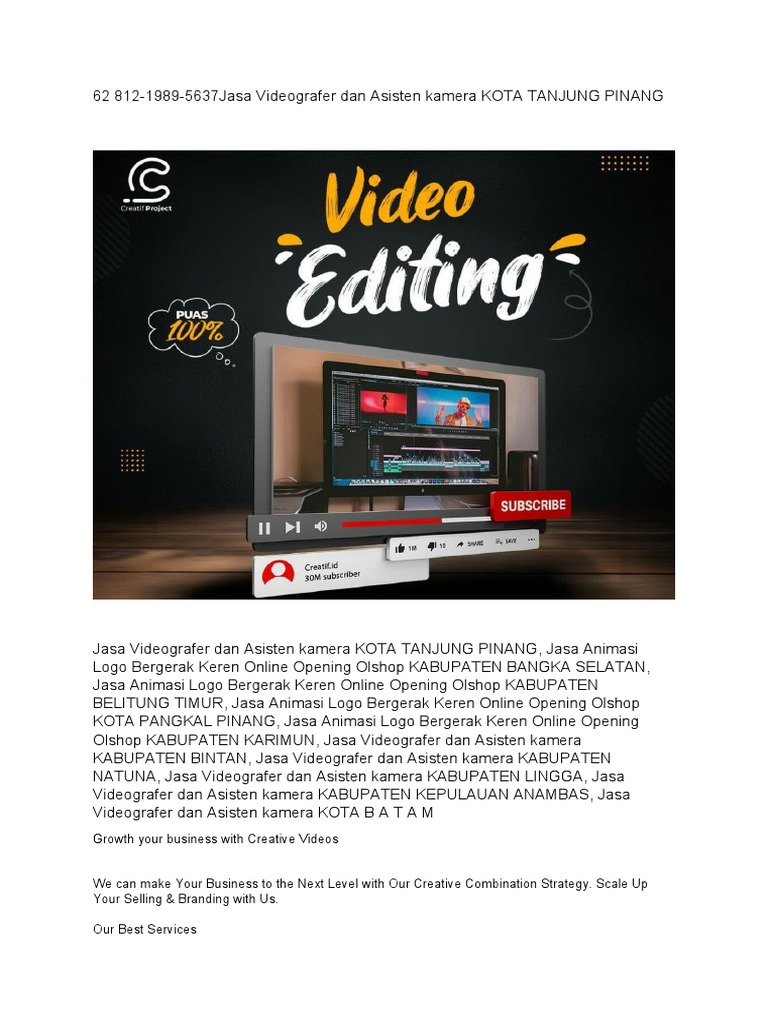 Growth Your Business With Creative Videos | PDF | Video | Communication