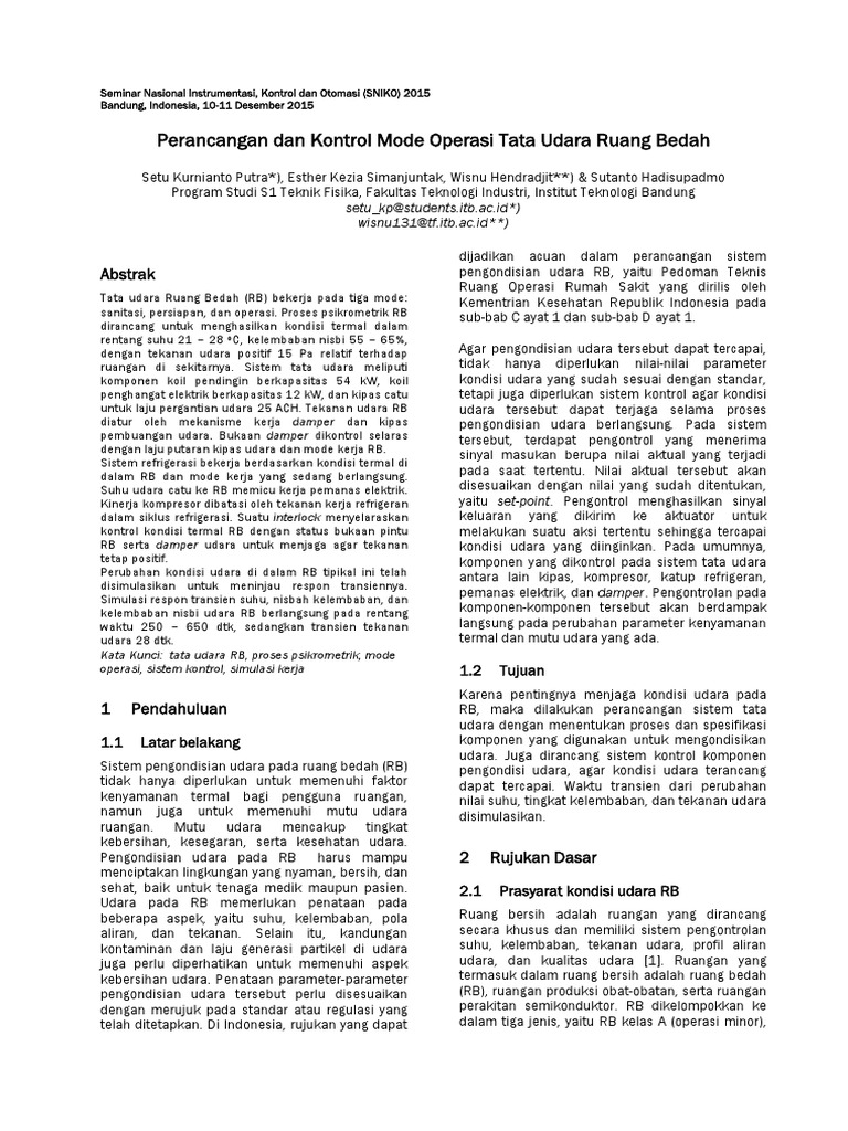 19 Perancangan Dan Kontrol Mode Operasi Tata Udara Ruang Bedahr | PDF