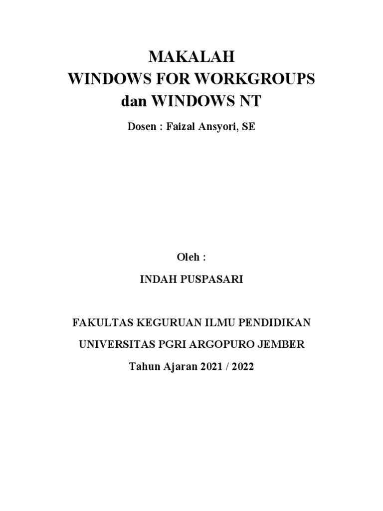Indah Puspasari - Makalah Windows-1 | PDF