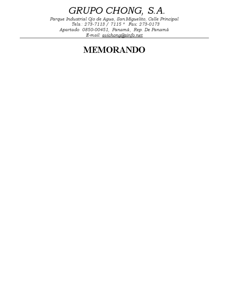 Formato Memo | PDF