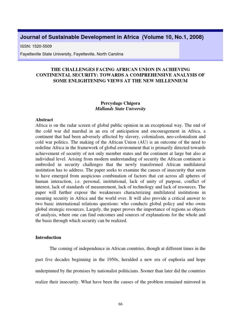 Challenges Facing Africa Union | PDF | Africa | Securities