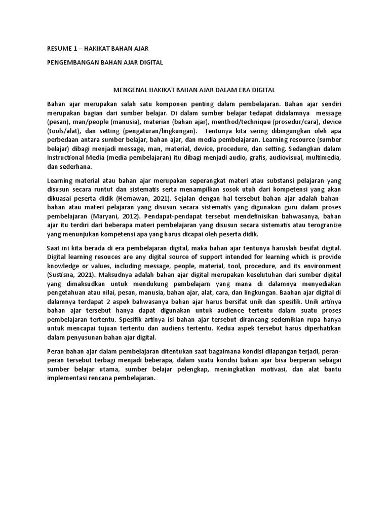 Bahan Ajar Digital di Era Modern | PDF