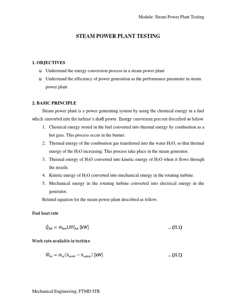 Steam Power Plant (ENG) | PDF | Steam | Steam Engine