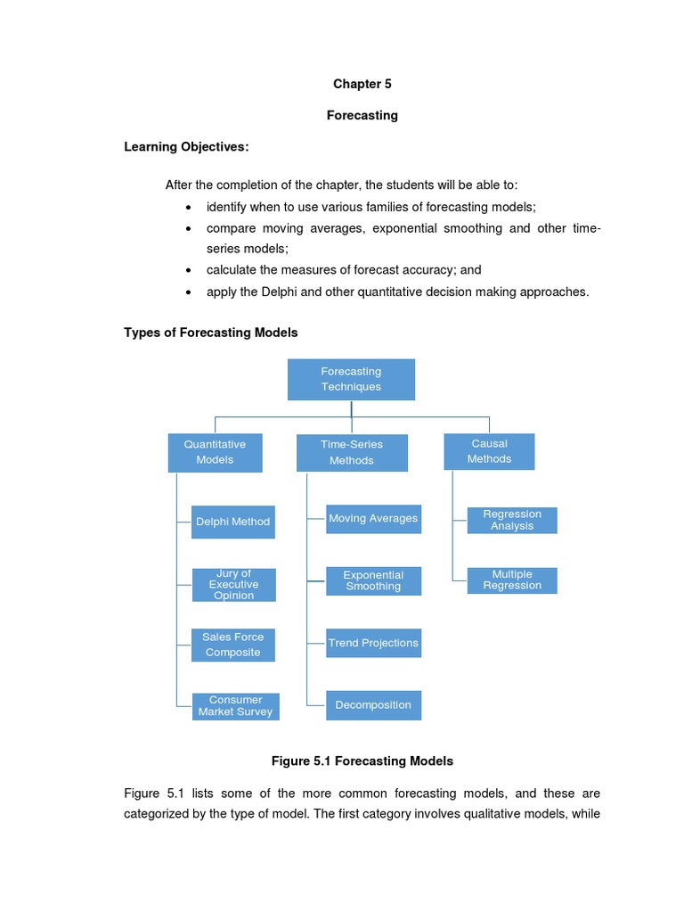 Forecasting Learning Objectives | PDF | Forecasting | Errors And Residuals