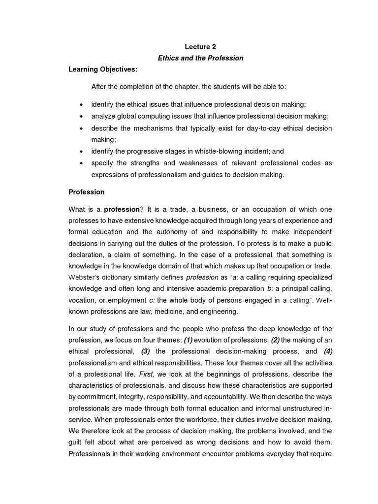 The Computing Profession Pdf Whistleblower License