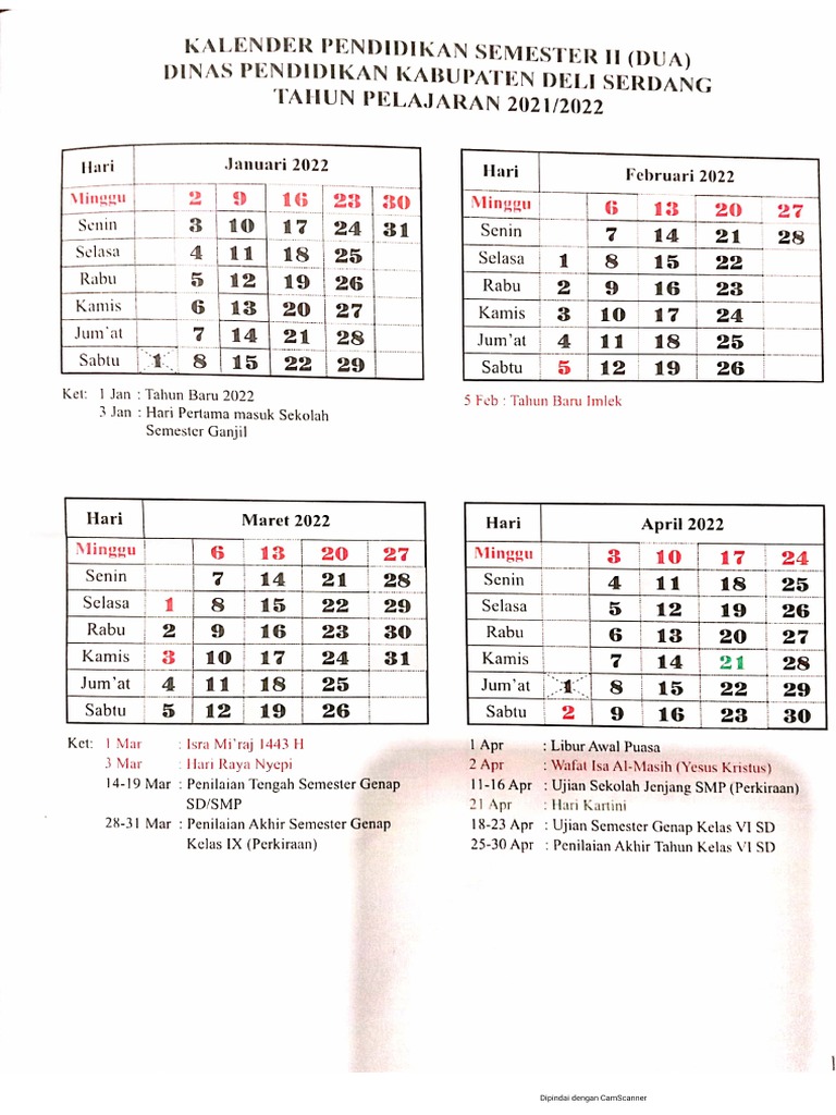 Kalender Pendidikan 2021 2022 Pdf