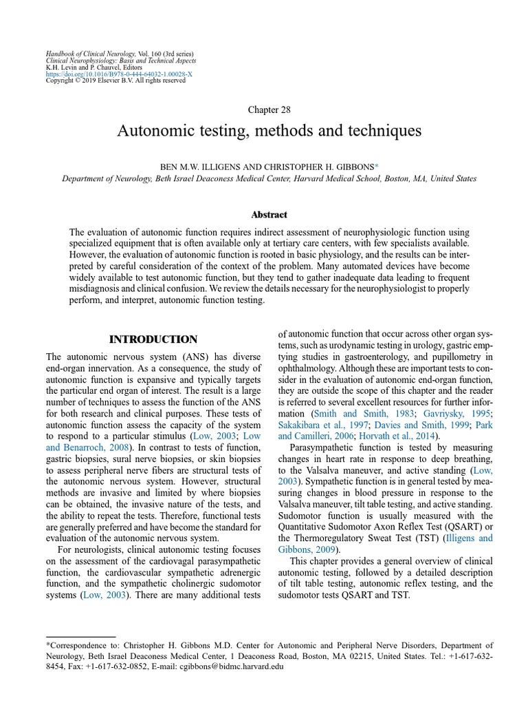 Autonomic Testing, Methods and Techniques | PDF | Heart Rate ...