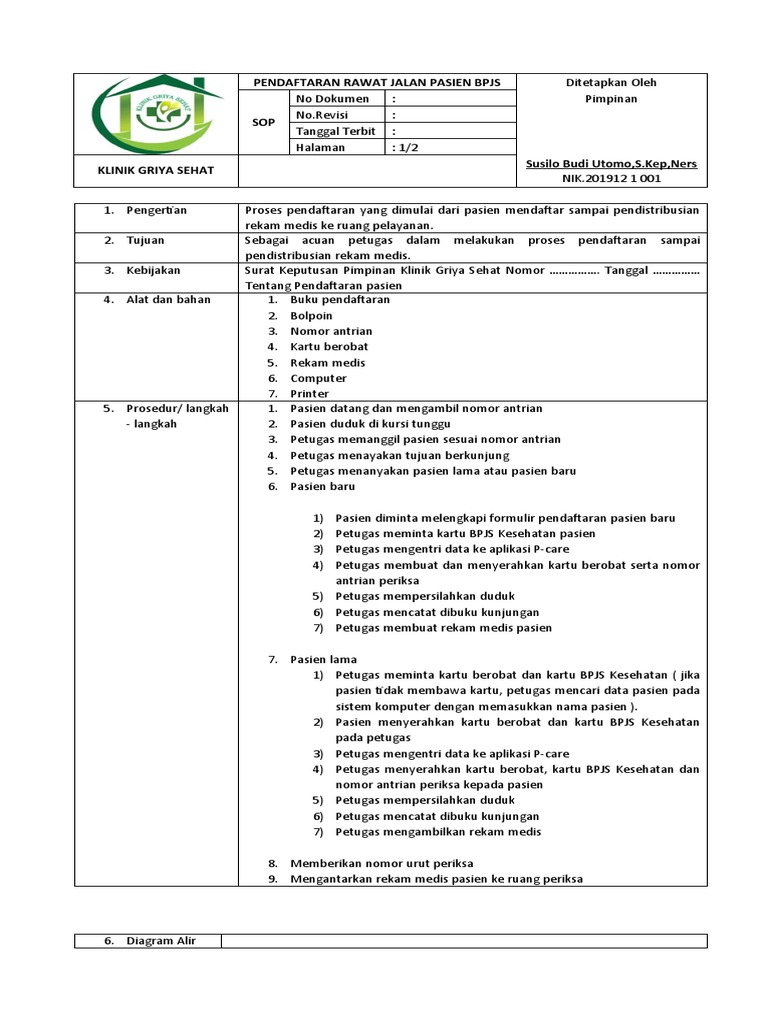SOP Paendaftaran BPJS | PDF