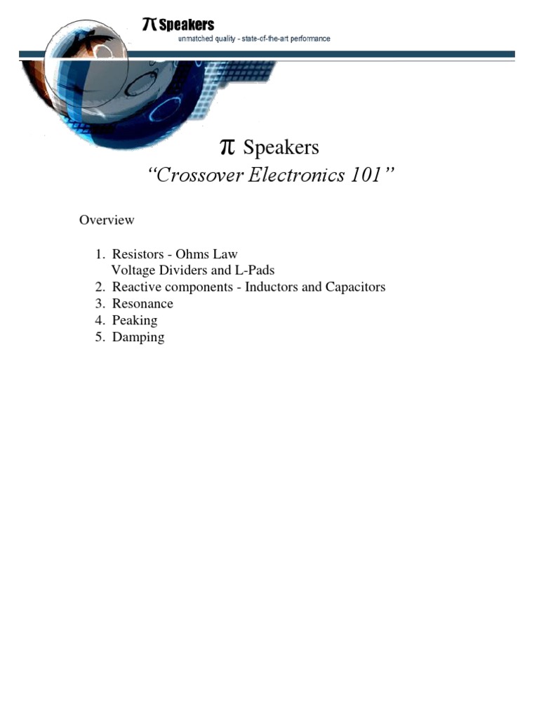 Crossover Electronics Basics Explained | PDF | Series And Parallel ...